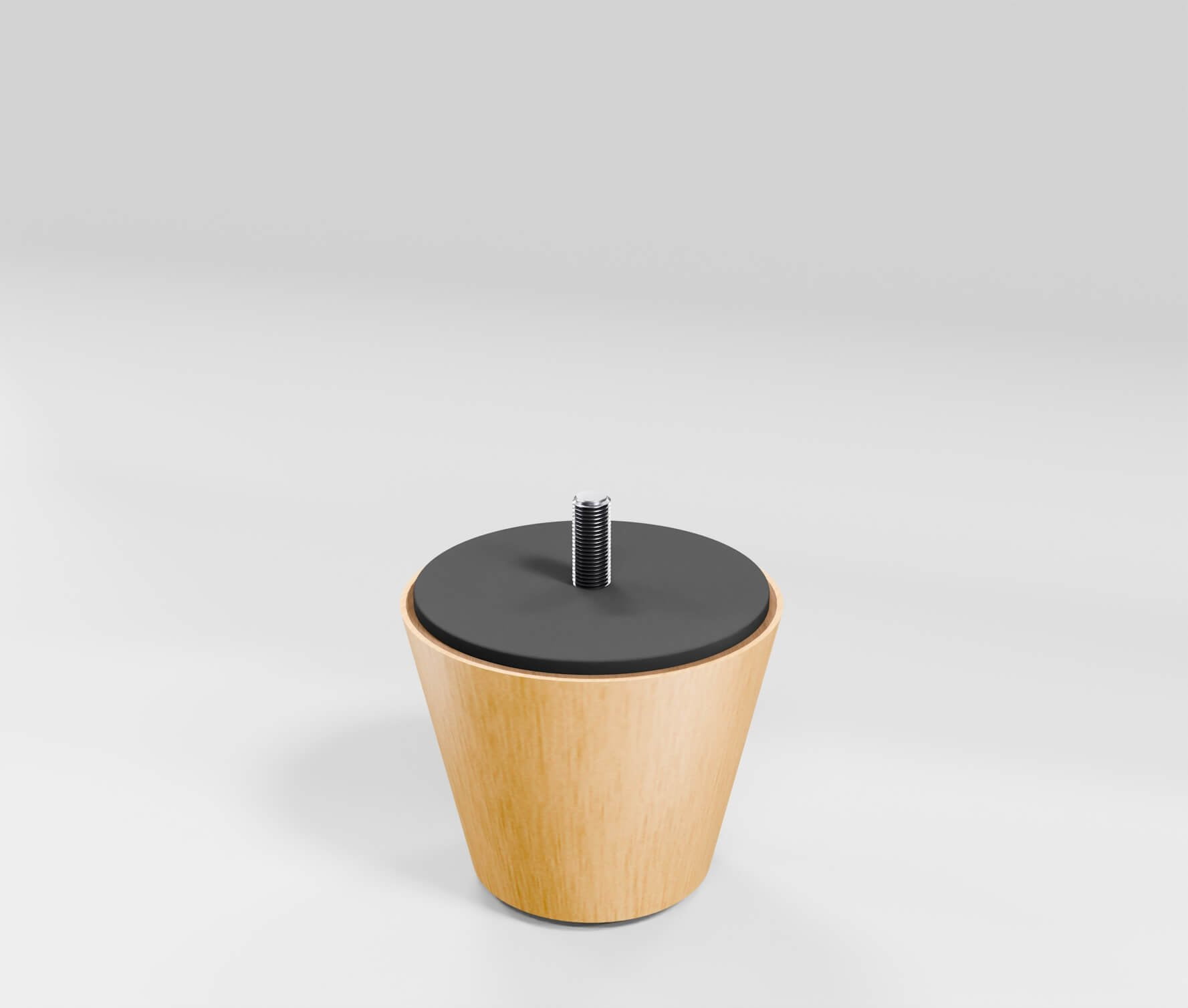 Möbelfuß Konisch Holz Natur lackiert 6cm - Möbelbeine M8